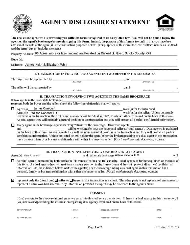 Sample Agency Disclosure_Page_1 - Wilson National