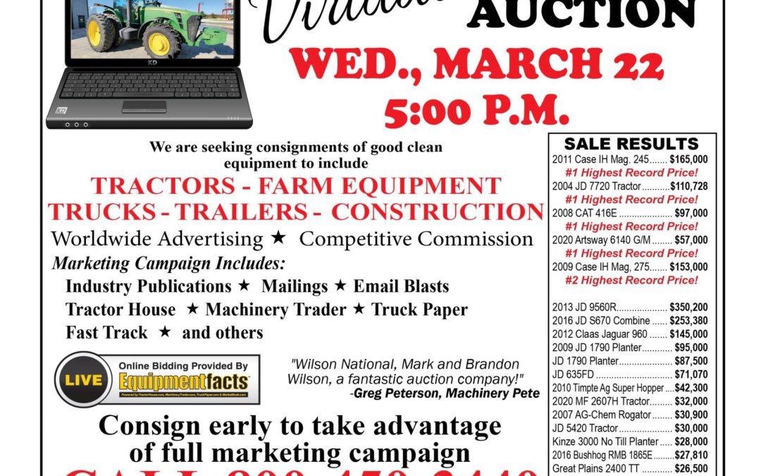 March 2023 virtual auction flyer - Wilson National