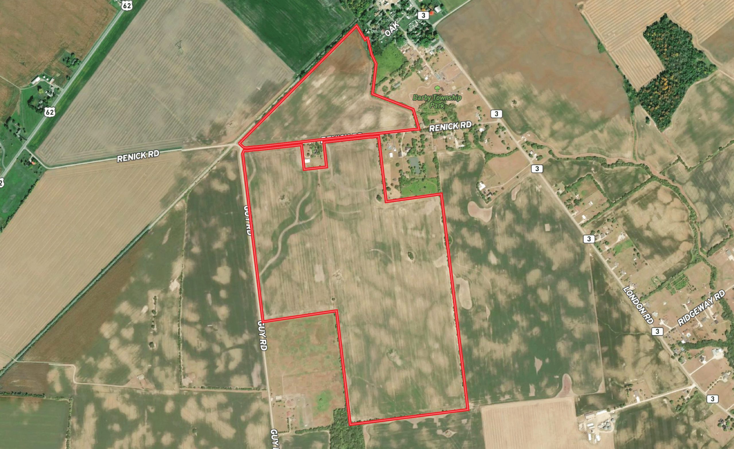 229 ac aerial Renick Rd - Wilson National